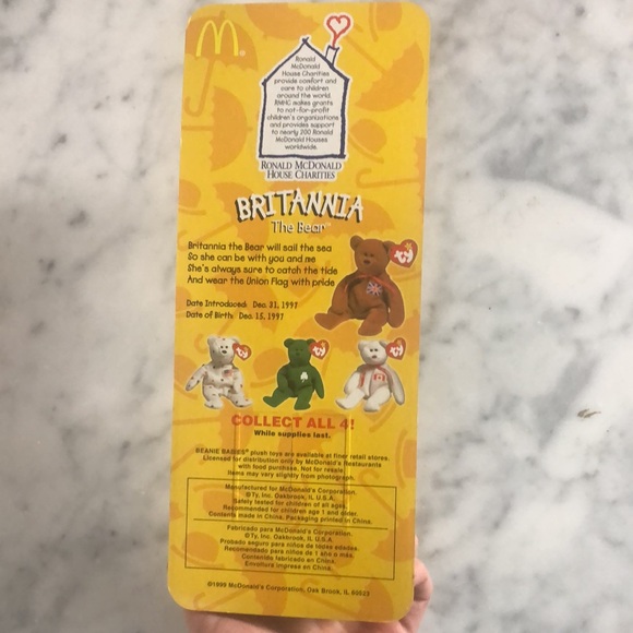 Ty | Toys | Nib Vintage 9s Ty Mcdonalds Mini Beanie Babies Bears Set 4 ...